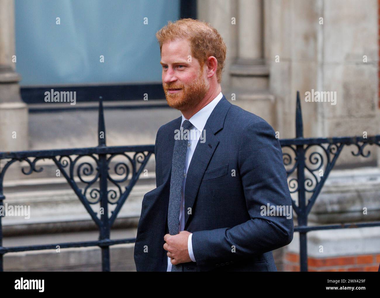 Prince Harry, Duke of Sussex, arrives at the High Court in a phone ...