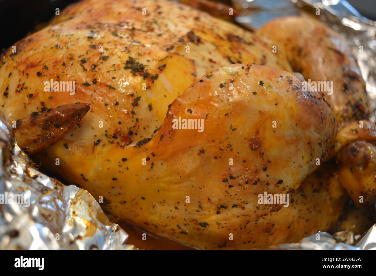 Beautiful, deliciously cooked marinated chicken in the oven. Chicken ...