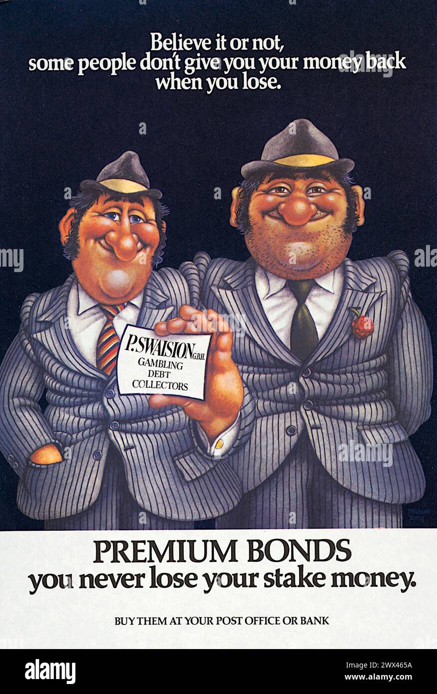 Poster Advertisment for Premium Bonds Stock Photo - Alamy