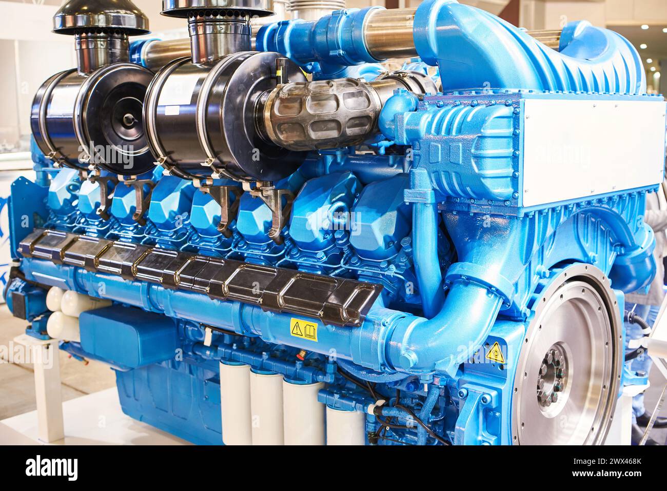 12-cylinder diesel engine for industrial use Stock Photo - Alamy