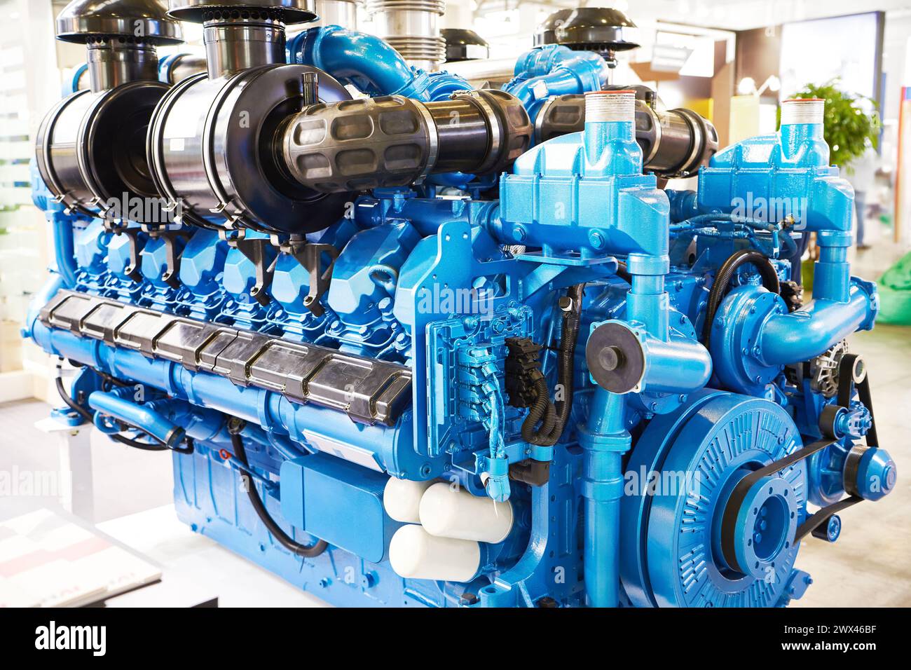 12-cylinder diesel engine for industrial use Stock Photo - Alamy
