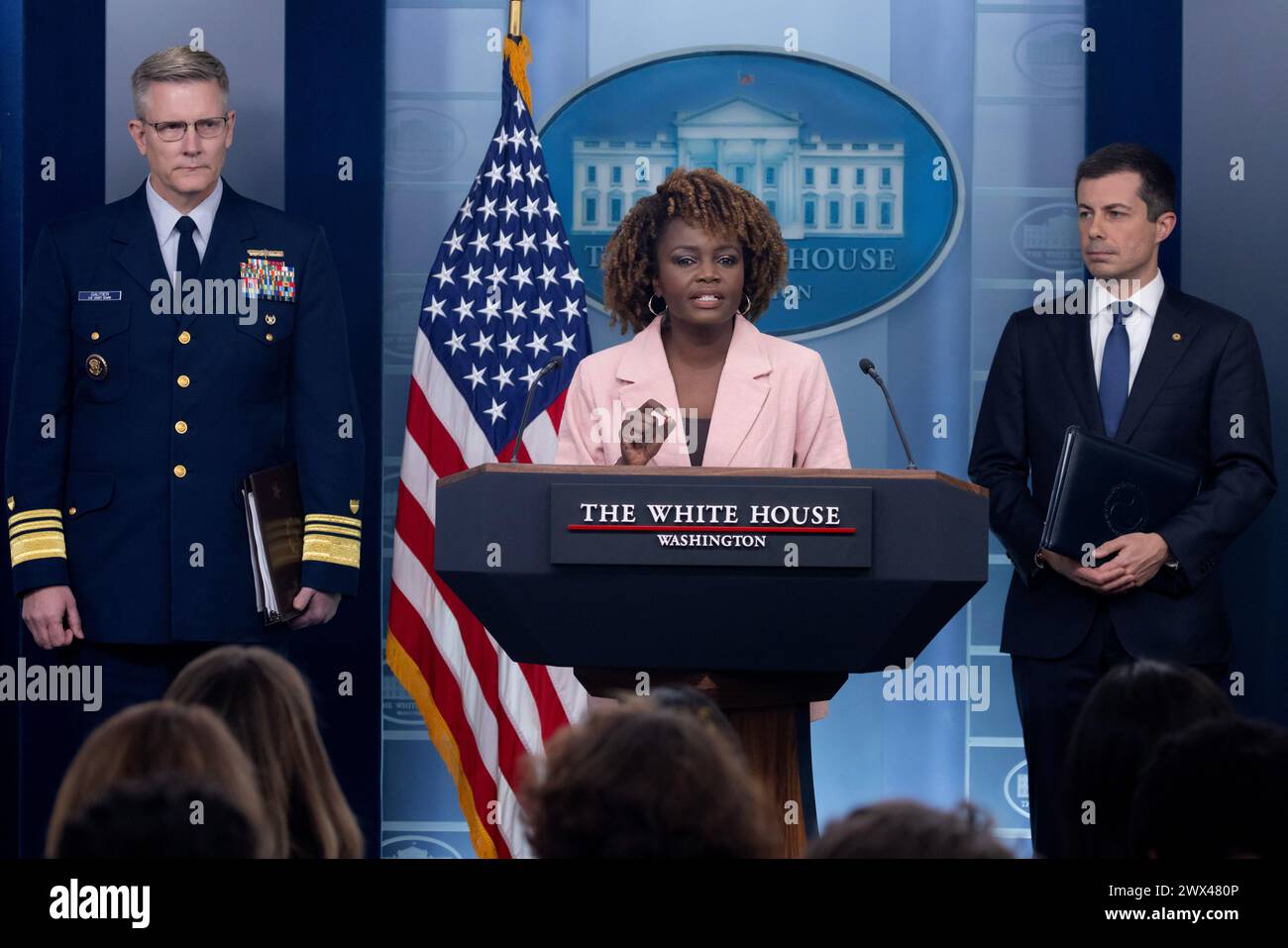 d White House Press Secretary Karine Jean-Pierre (C); Deputy Commandant ...