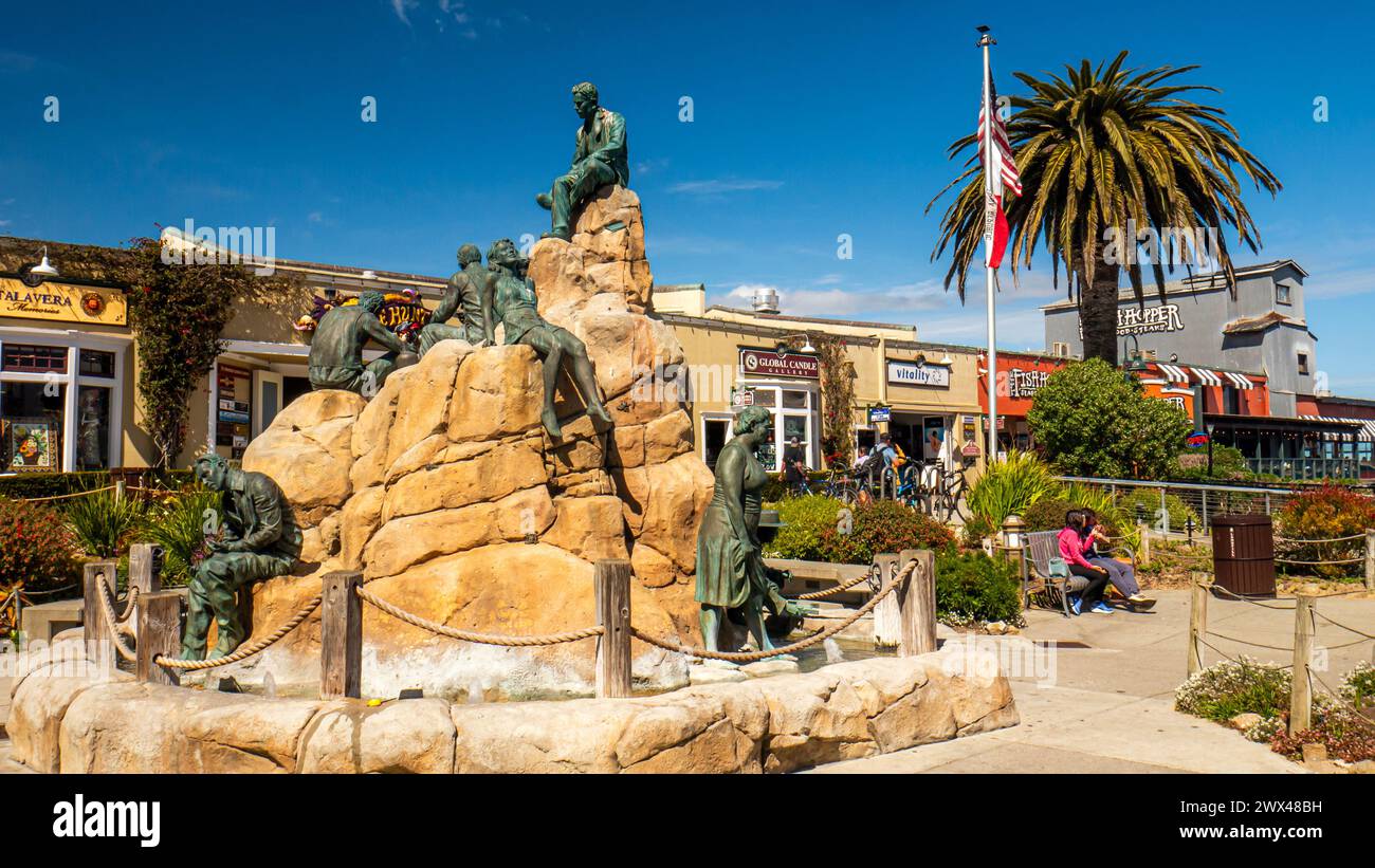 The Cannery Row Monument in Steinbeck Plaza in Monterey, California ...