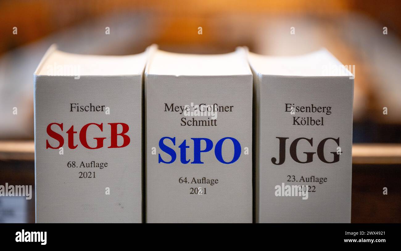 Berlin, Germany. 27th Mar, 2024. The Criminal Code (StGB, l-r), Code of ...