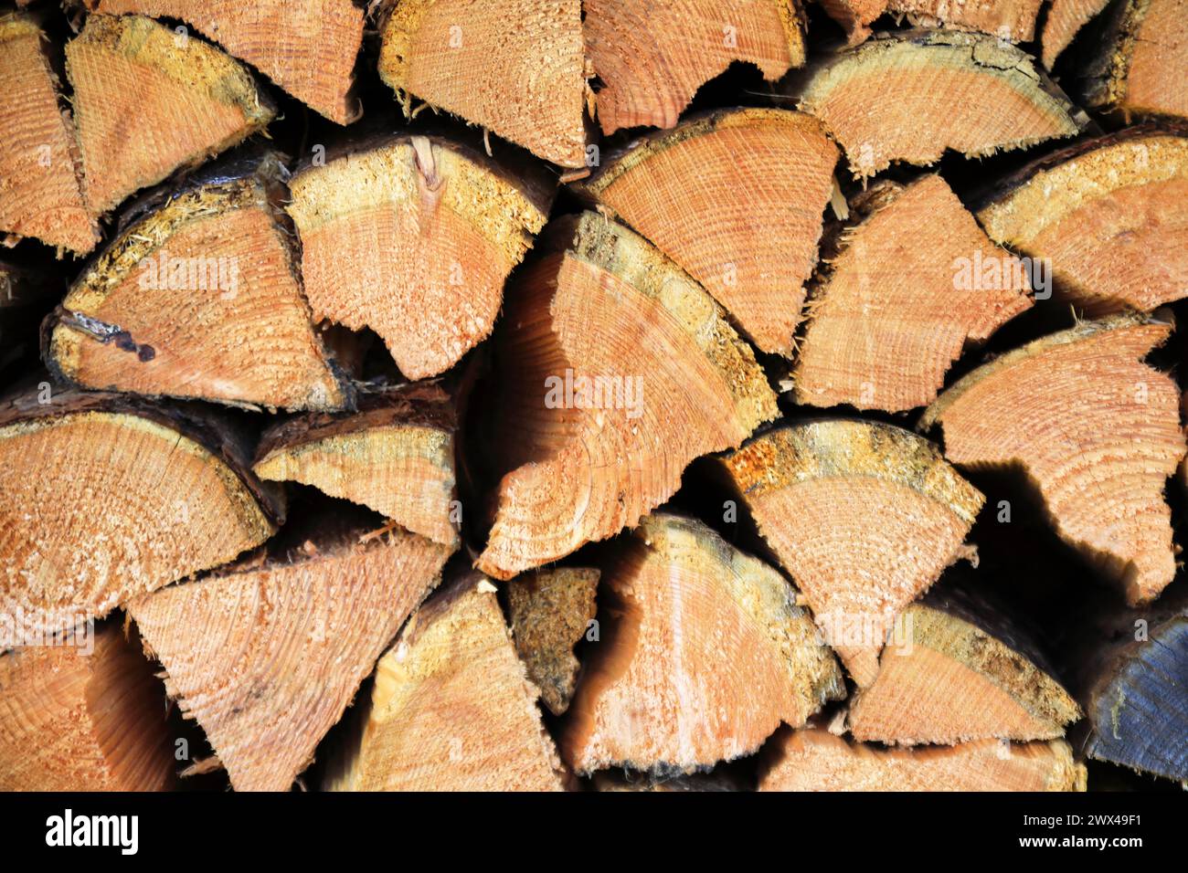 Chopped logs for stove Stock Photo - Alamy
