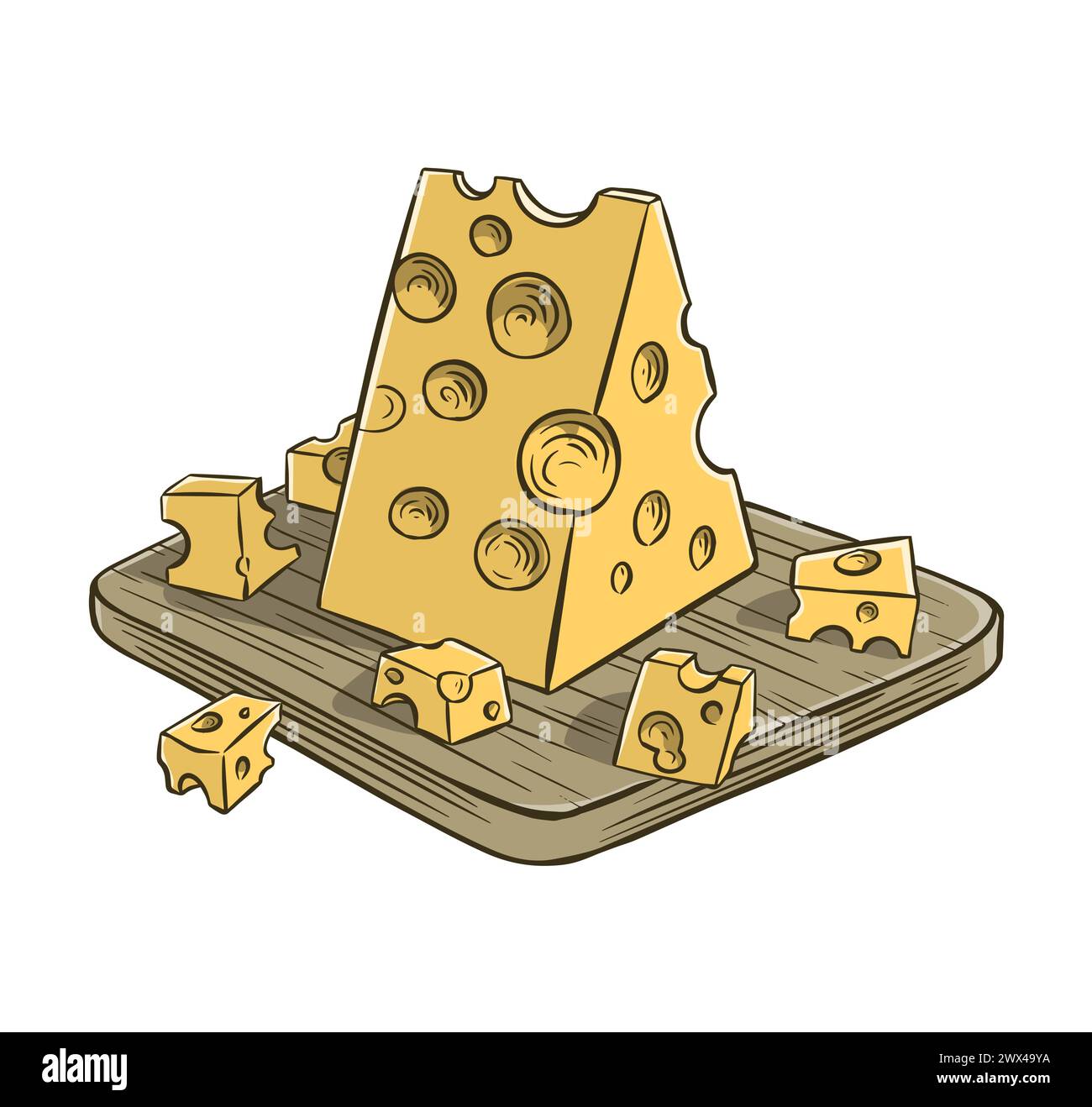 Cheese portion slice maasdam Stock Vector Images - Alamy