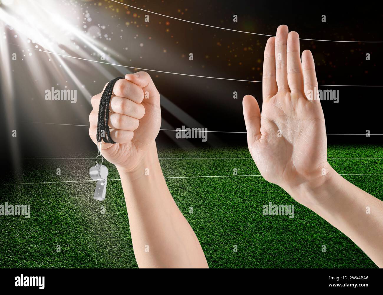Football referee showing player hi-res stock photography and images - Alamy