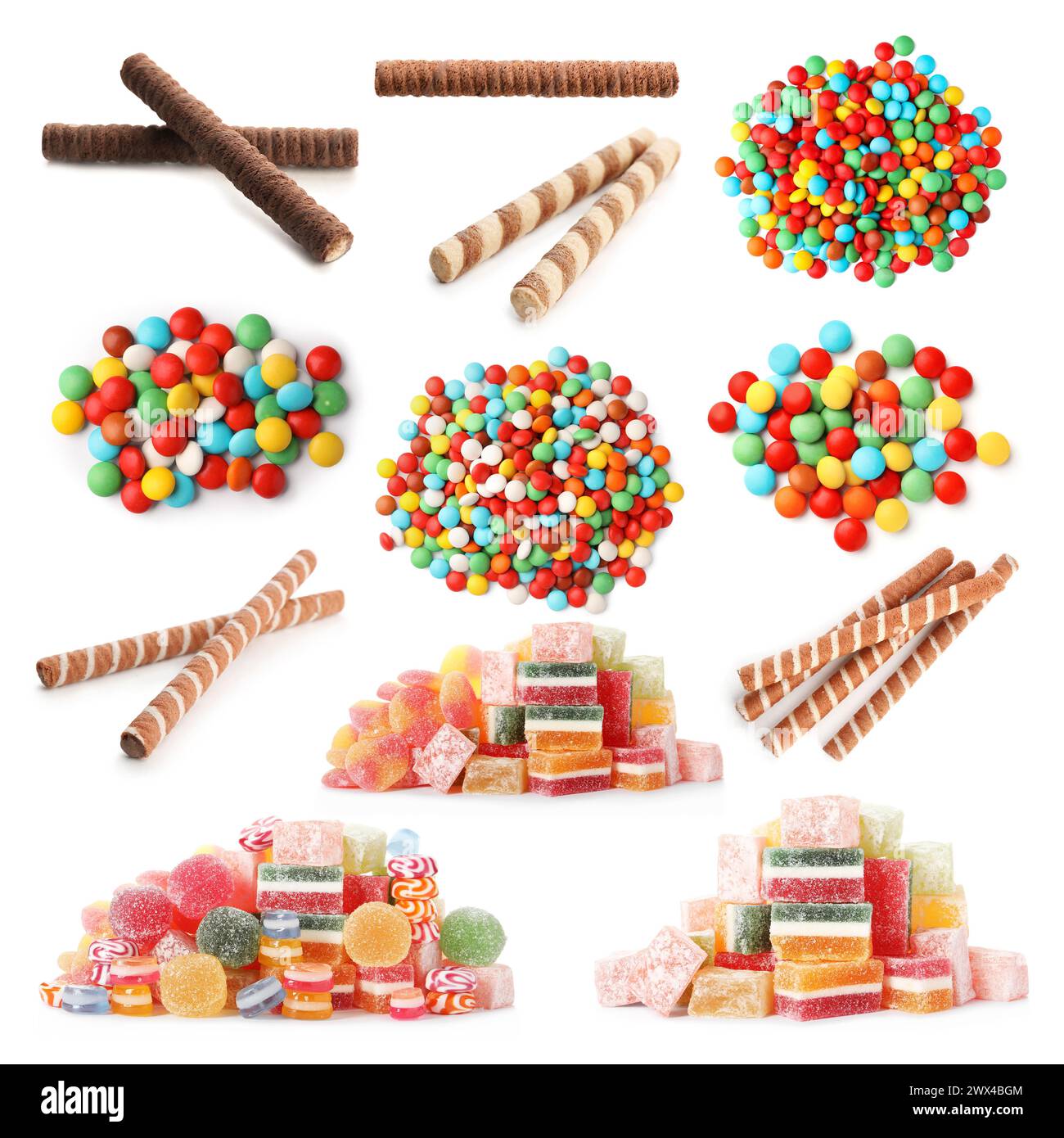 Set tasty jelly candies hi-res stock photography and images - Alamy