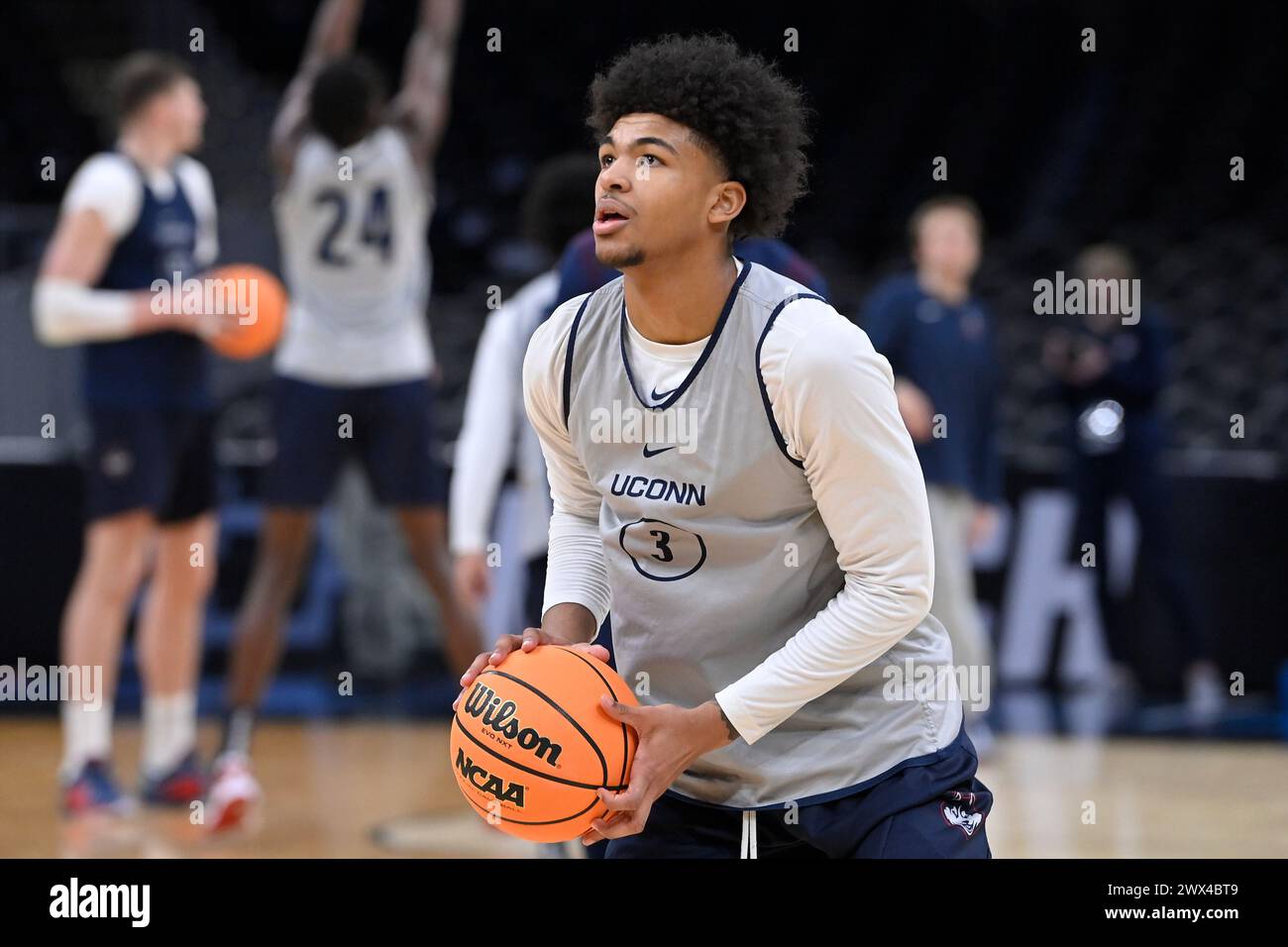 Boston, Mass. 27th Mar, 2024. Connecticut Huskies forward Jaylin ...