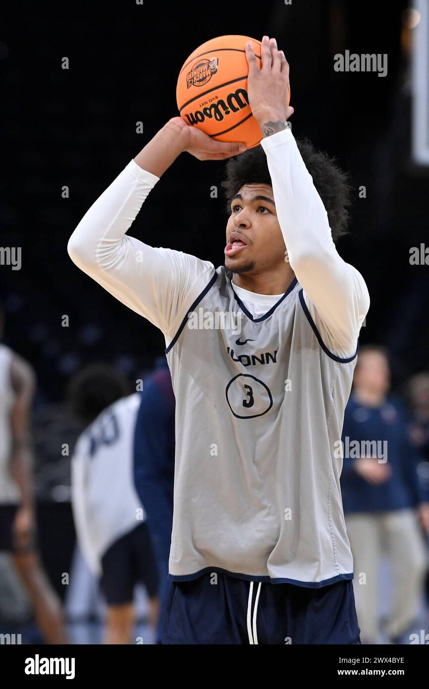 Boston, Mass. 27th Mar, 2024. Connecticut Huskies forward Jaylin ...