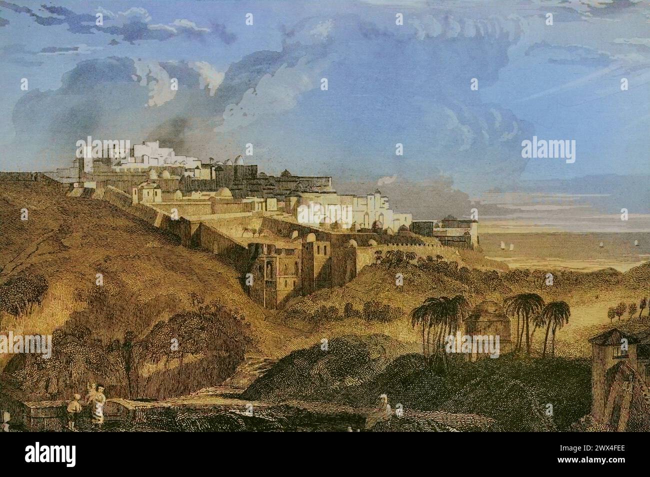 Jaffa. General view of the port city on the Mediterranean coast ...