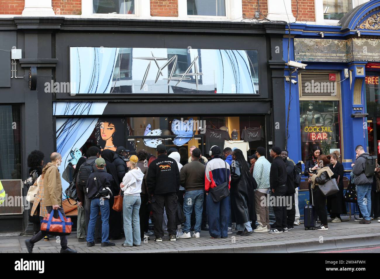 Fans waiting outside to see singer Tyla. GRAMMY-award winning South ...