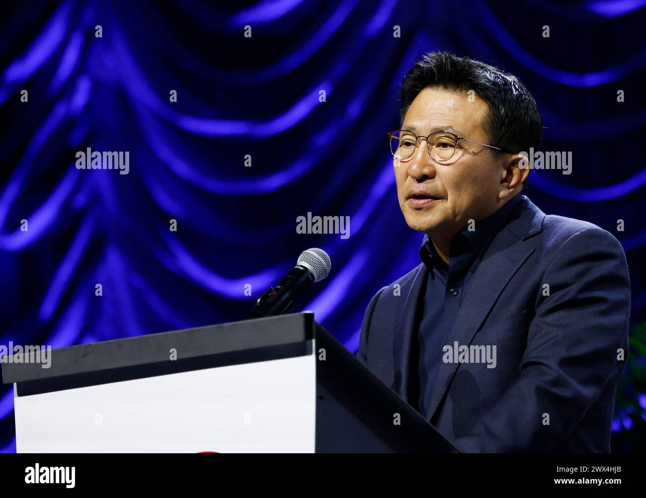 New York, United States. 27th Mar, 2024. President and CEO of Kia North ...