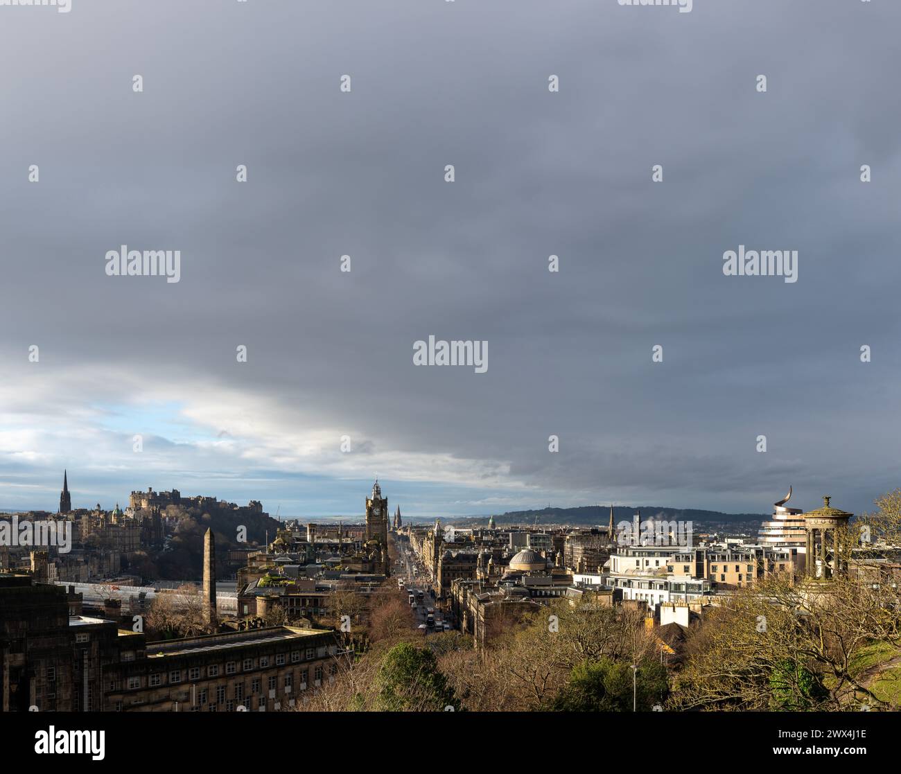 Thursday January 25th 2024: A scenic view of the Edinburgh skyline with ...