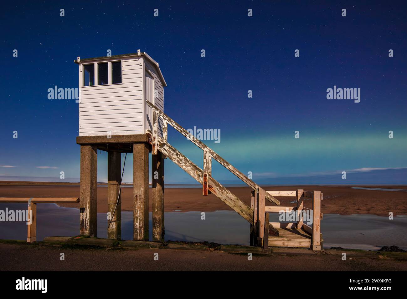 A view at night under moonlight with a clear sky and the northern ...