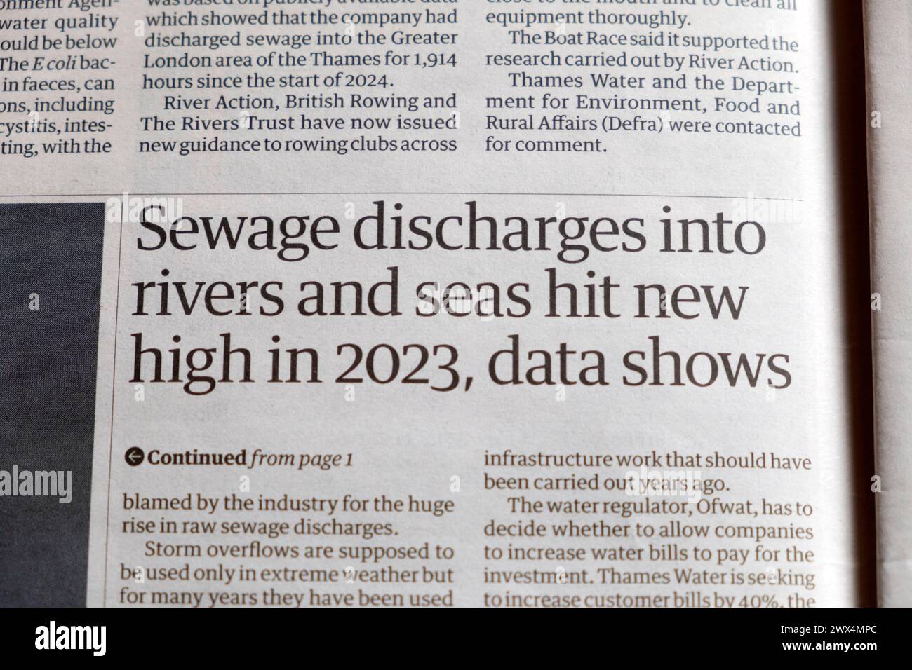 'Sewage discharges into rivers and seas hit new high in 2023, data ...