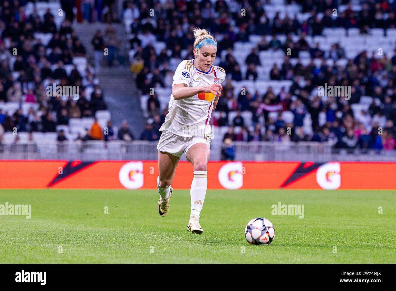 Lyon, France. 27th Mar, 2024. Lyon, France Ellie Carpenter (12 Olympique Lyonnais) in action ...