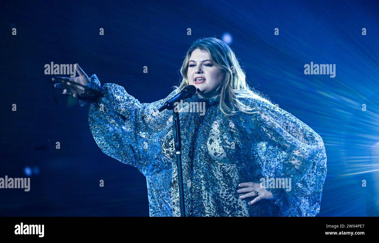 Berlin, Germany. 27th Mar, 2024. Singer Alina Wichmann is in the studio ...