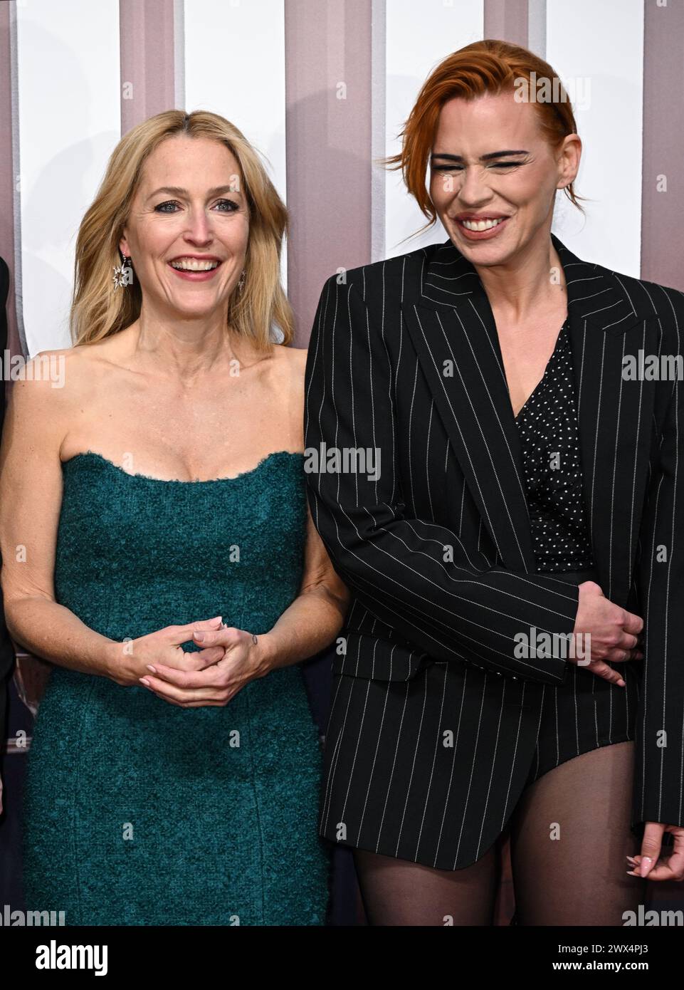 Gillian anderson and billie piper at curzon mayfair hi-res stock ...