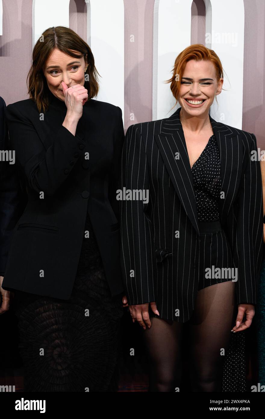 London, UK. March 27th, 2024. Keeley Hawes and Billie Piper arriving at ...
