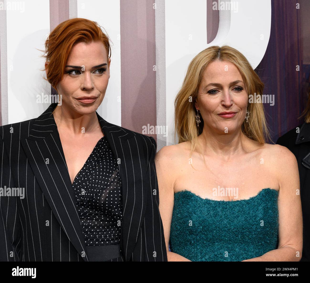 Gillian anderson and billie piper at curzon mayfair hi-res stock ...