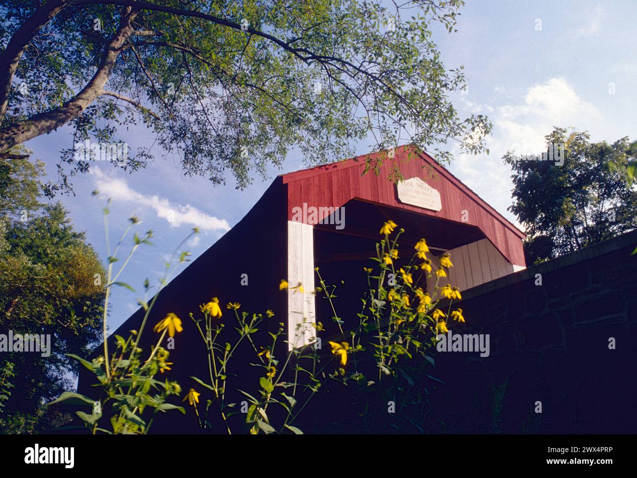 Pine Valley covered bridge over Pine Run Creek; Bucks County ...
