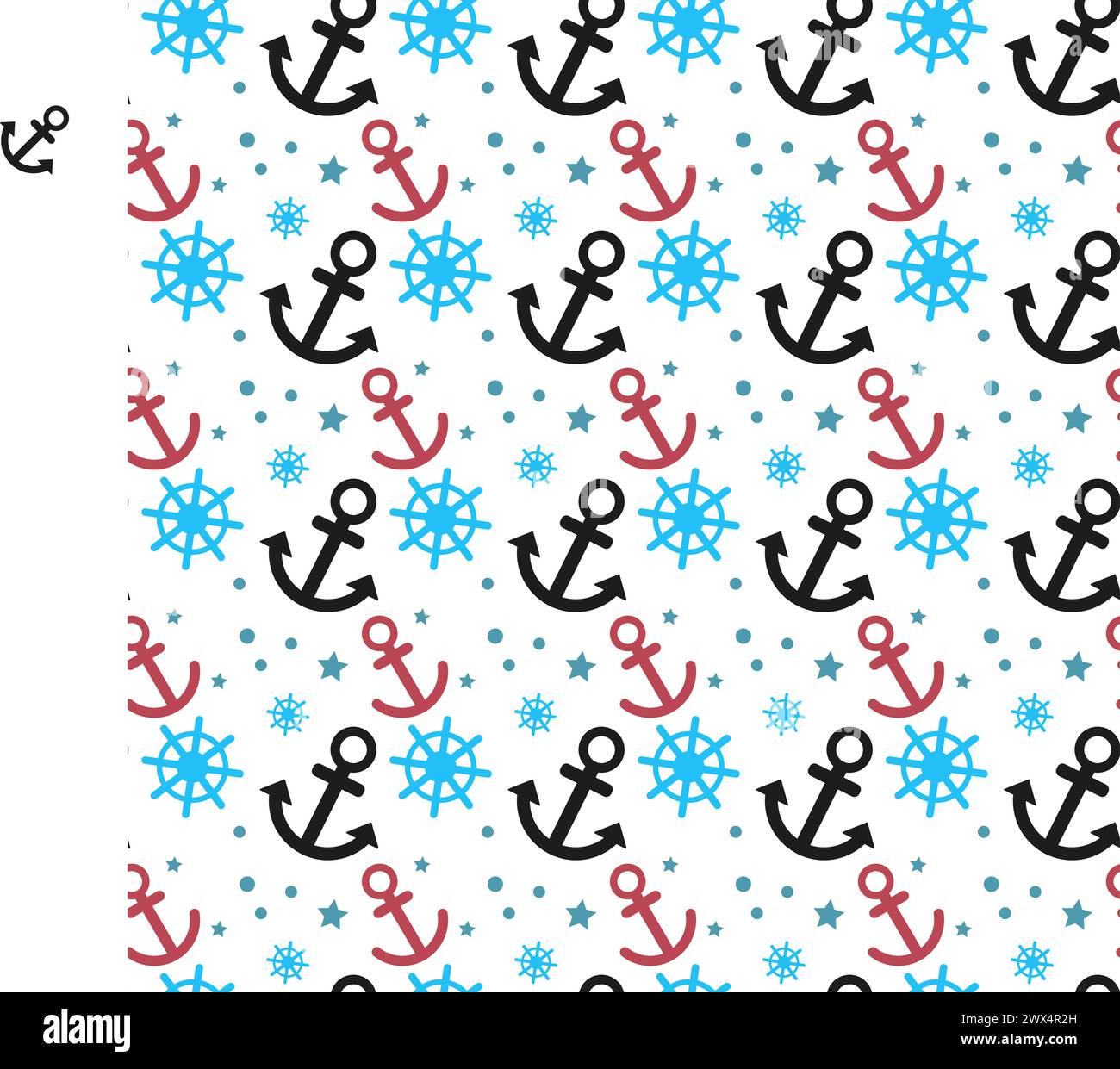 Seamless pattern with nautical steering wheels Stock Vector Images - Alamy