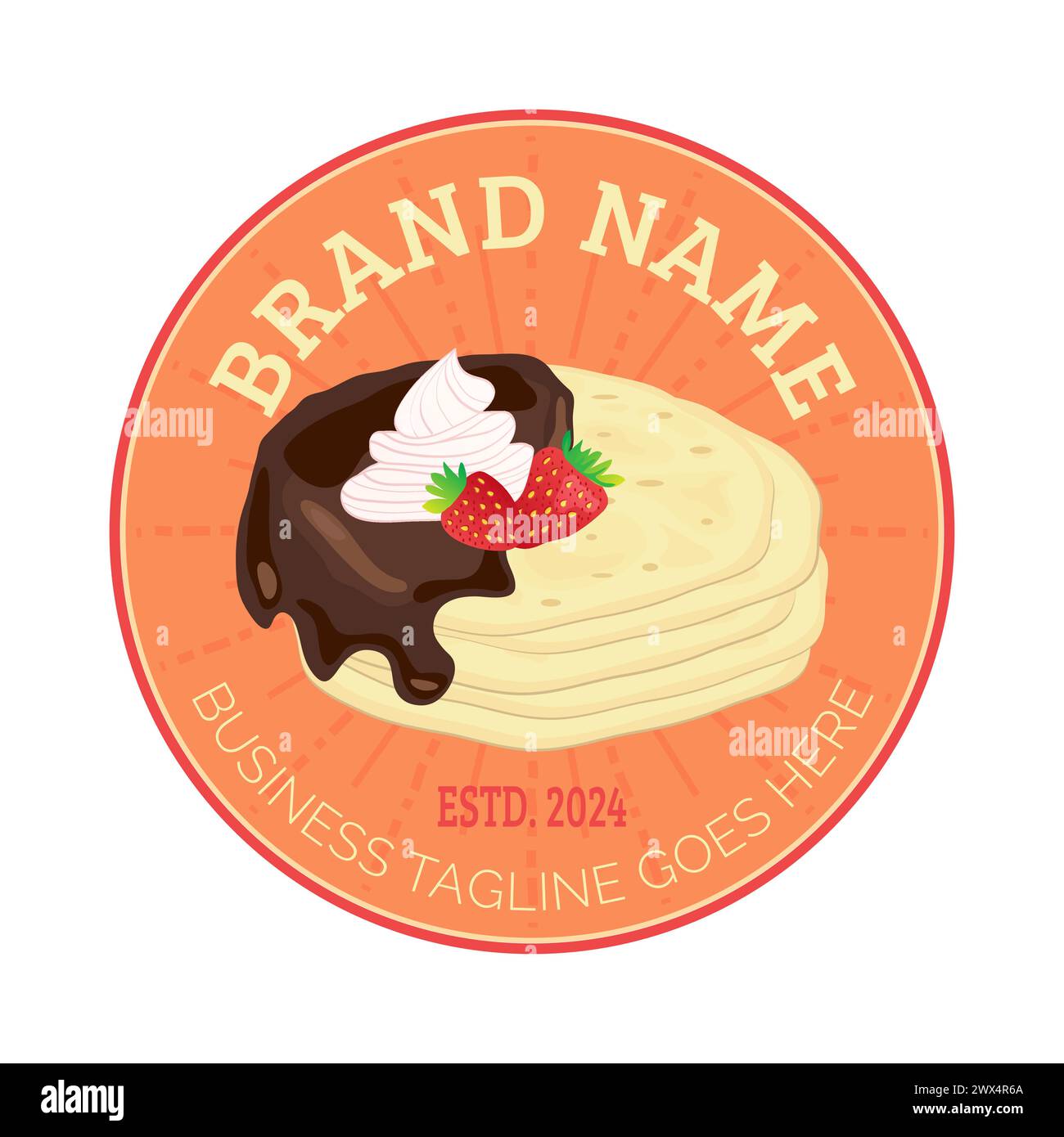 Pancake or Crepes Round Badge Logo Stock Vector Image & Art - Alamy