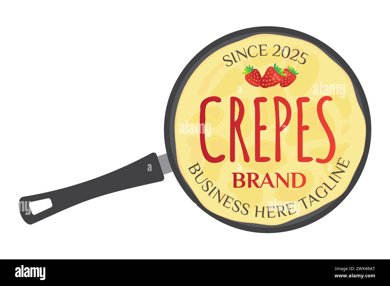 Crepes or Pancakes in Crepe Pan Logo Stock Vector Image & Art - Alamy