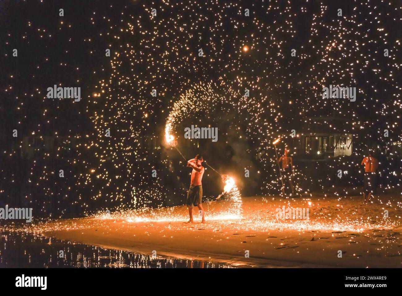 Koh Chang, Trat Province, Thailand. 3rd Jan, 2024. A Fire dance is ...