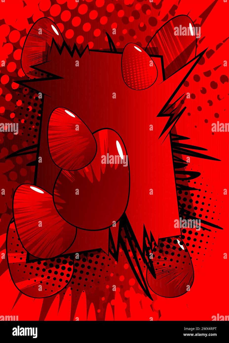 Cartoon Easter eggs, comic book holiday background. Retro vector comics ...