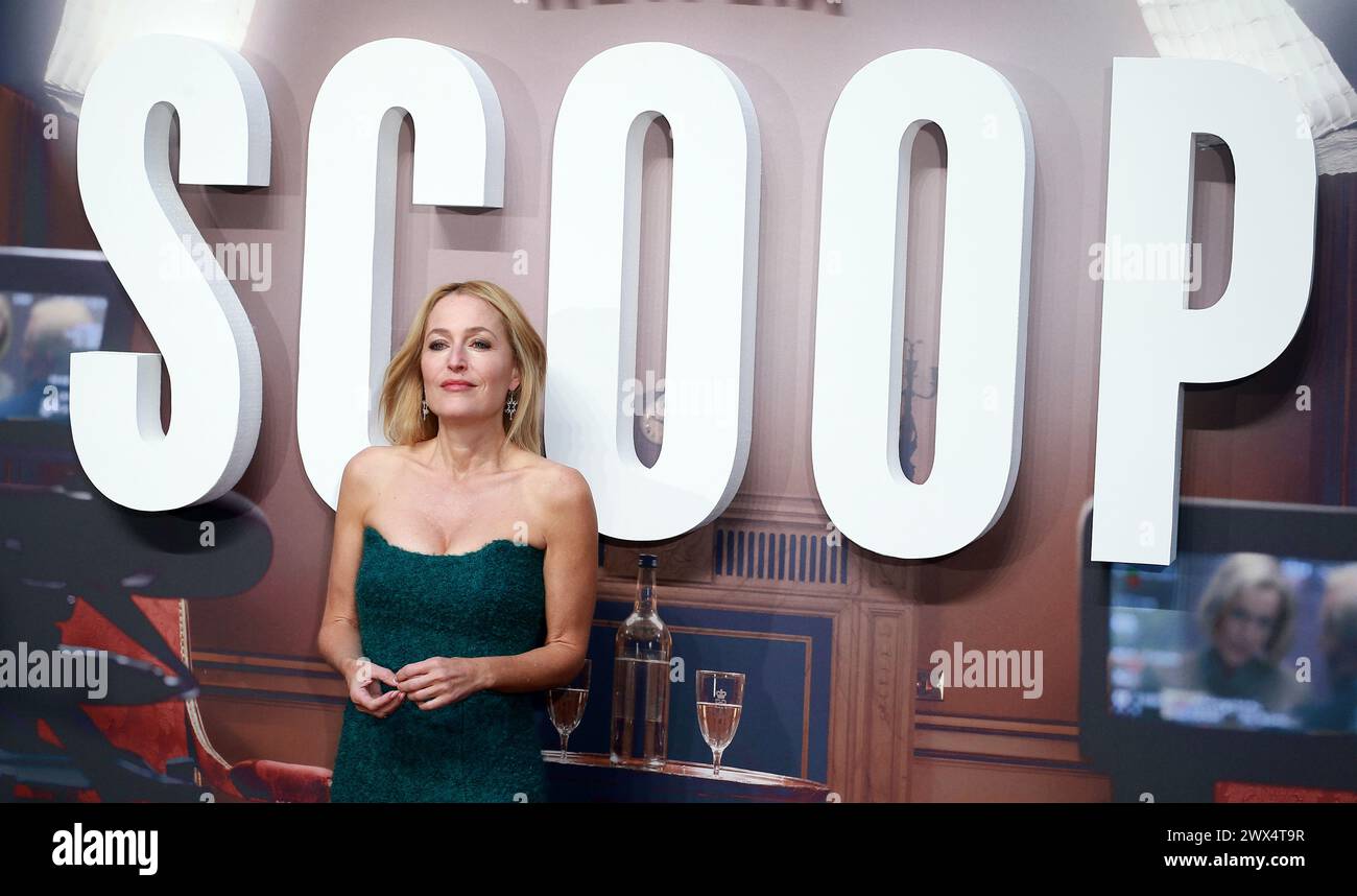 London, UK. 27th Mar, 2024. Gillian Anderson attends the world premiere ...