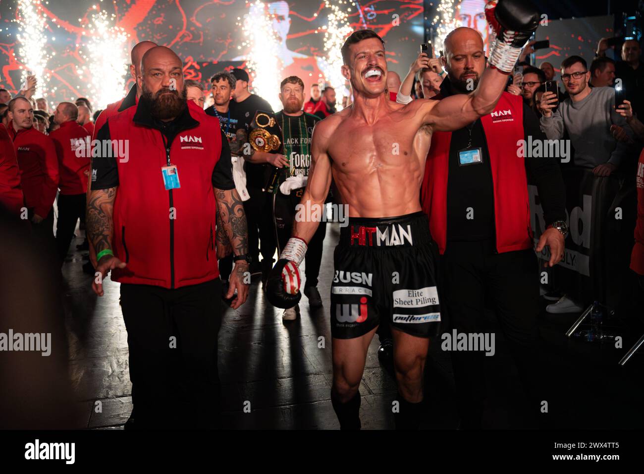 Nathan Heaney vs Brad Pauls for the British Middleweight Title Stock ...