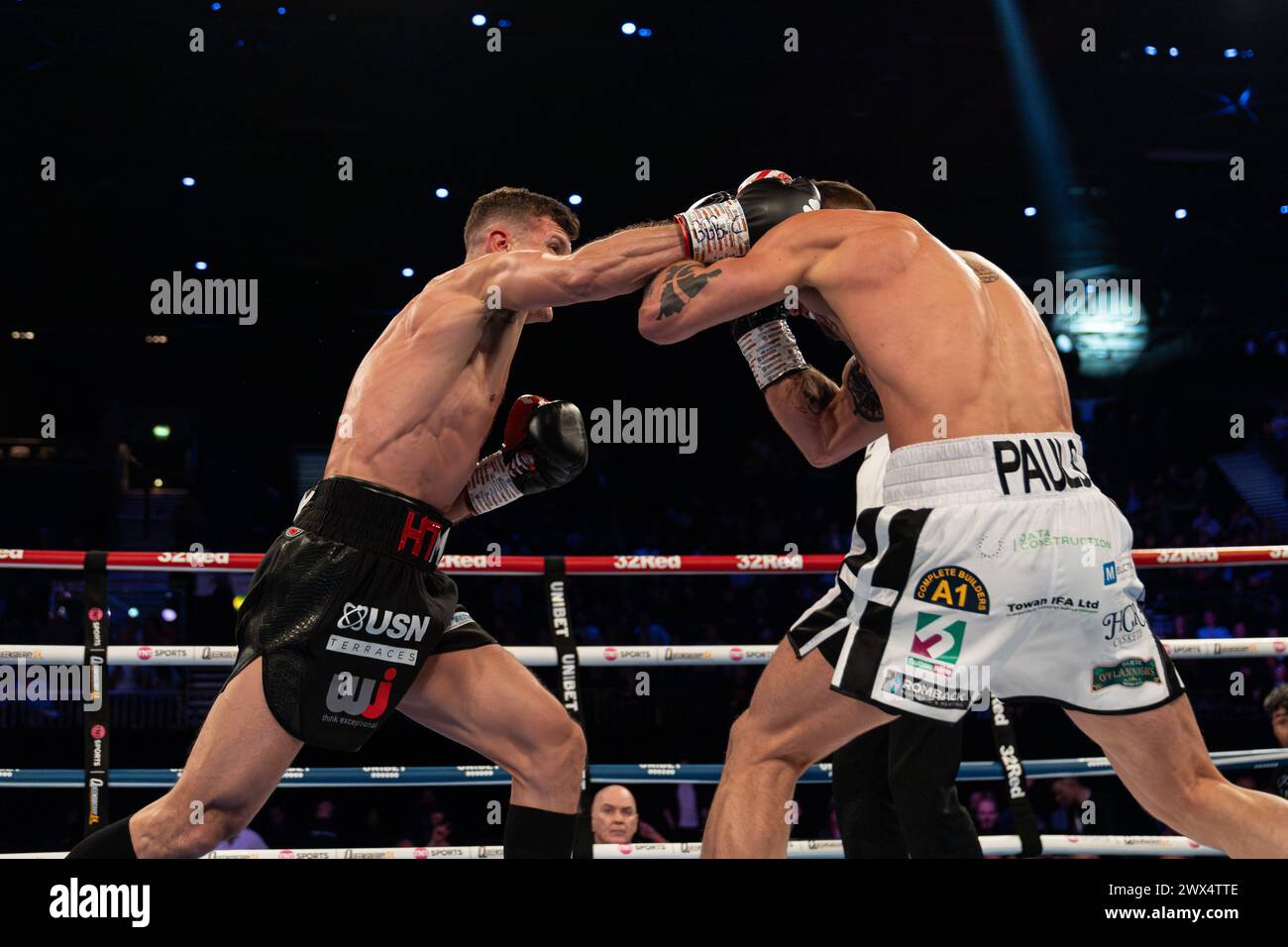 Nathan Heaney vs Brad Pauls for the British Middleweight Title Stock ...