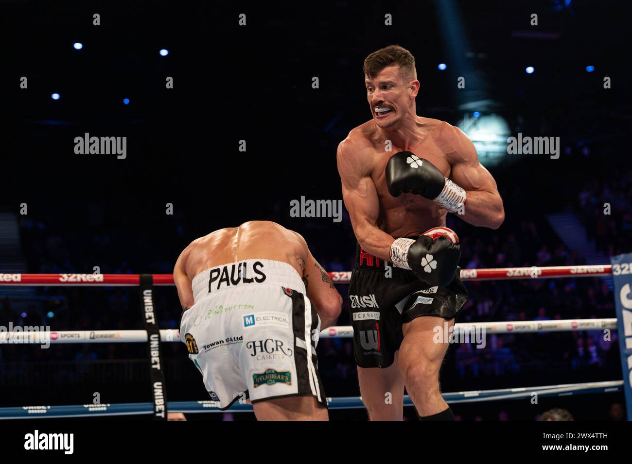 Nathan Heaney vs Brad Pauls for the British Middleweight Title Stock ...