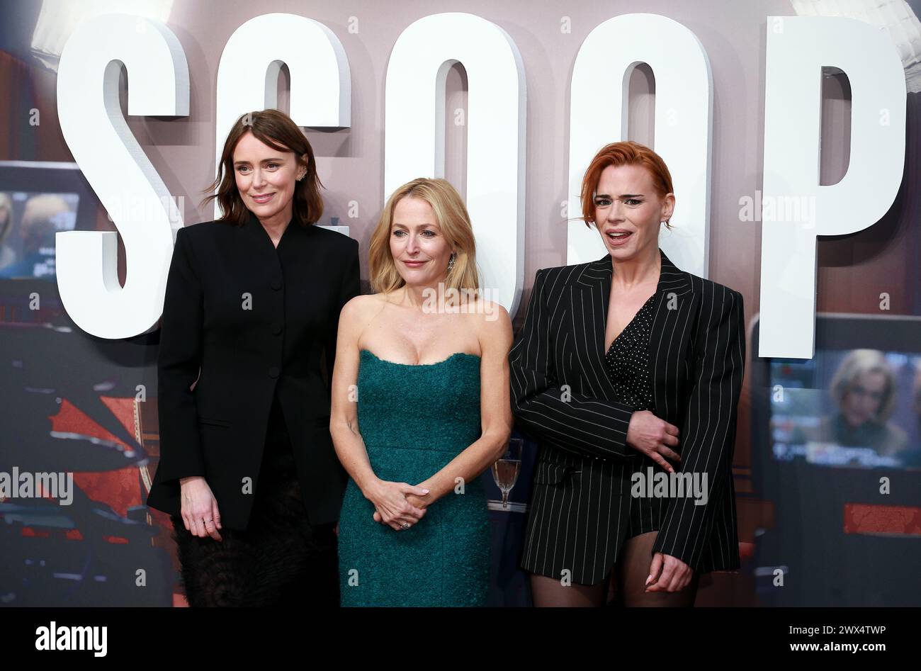 Gillian anderson and billie piper at curzon mayfair hi-res stock ...