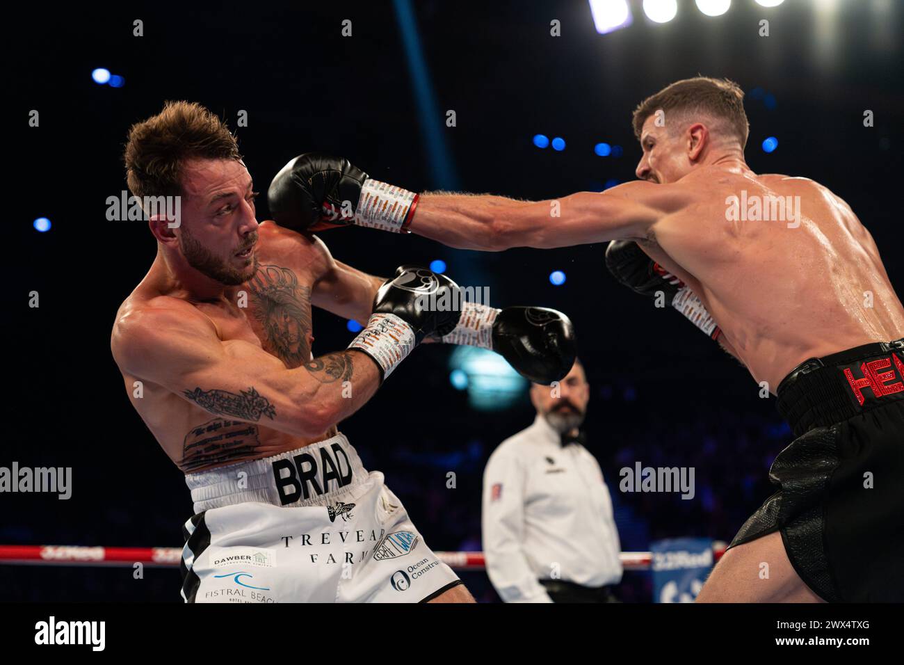 Nathan Heaney vs Brad Pauls for the British Middleweight Title Stock ...