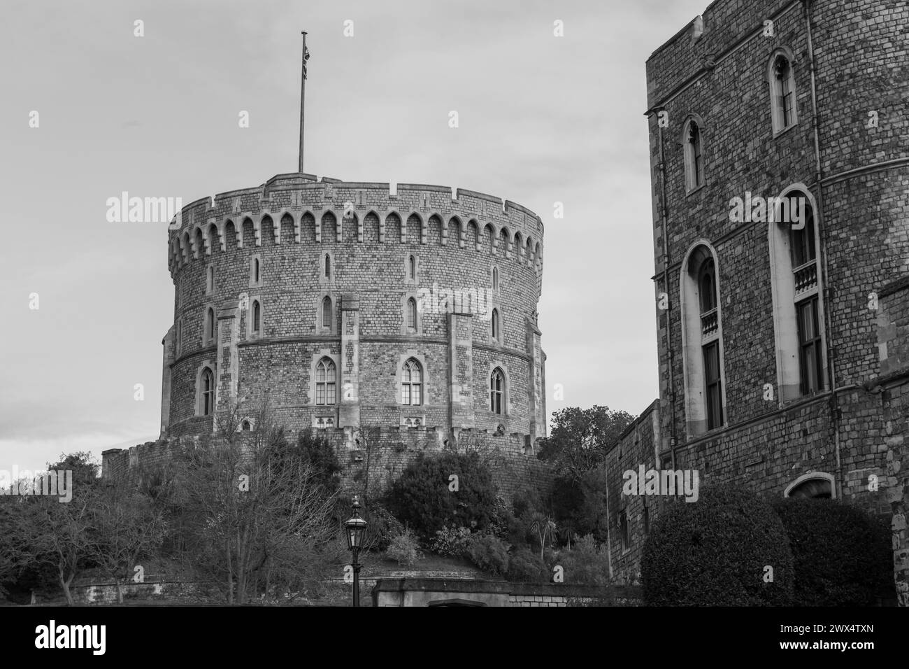 Windsor.Berkshire.United Kingdom.December 2nd 2022.The round tower at ...
