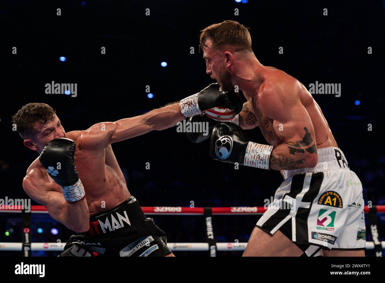 Nathan Heaney vs Brad Pauls for the British Middleweight Title Stock ...