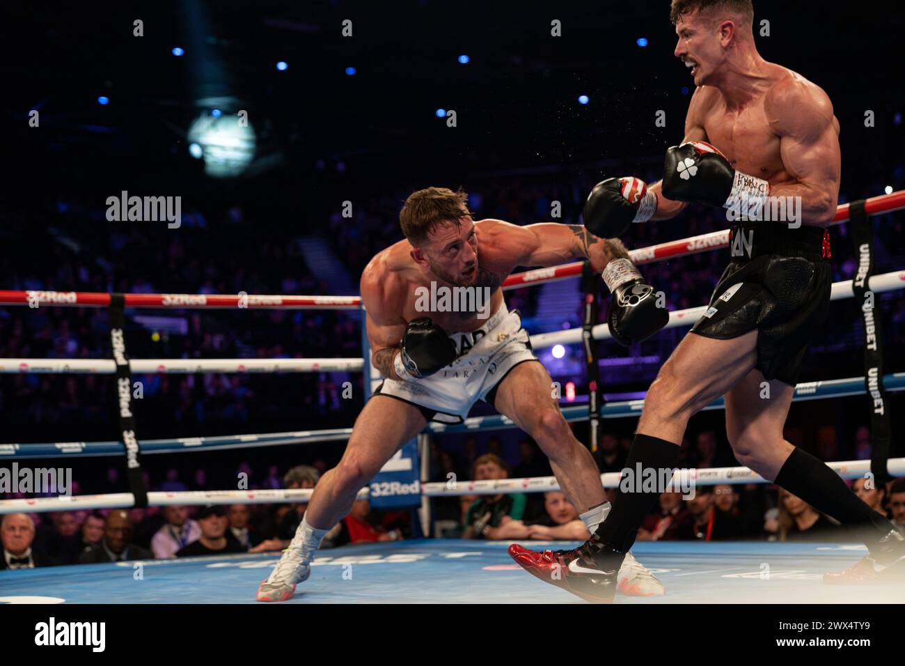 Nathan Heaney vs Brad Pauls for the British Middleweight Title Stock ...