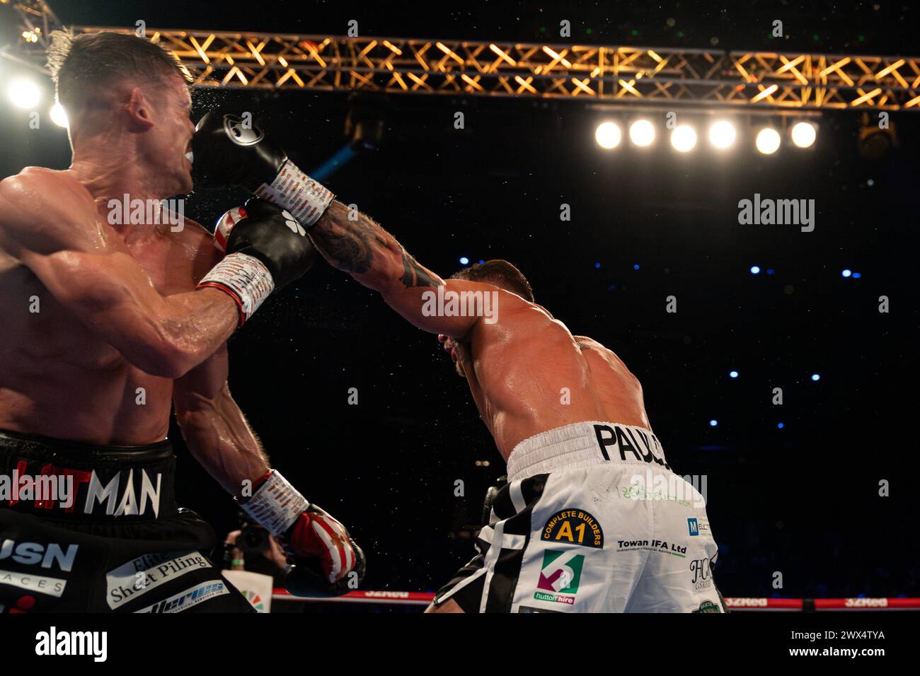 Nathan Heaney vs Brad Pauls for the British Middleweight Title Stock ...