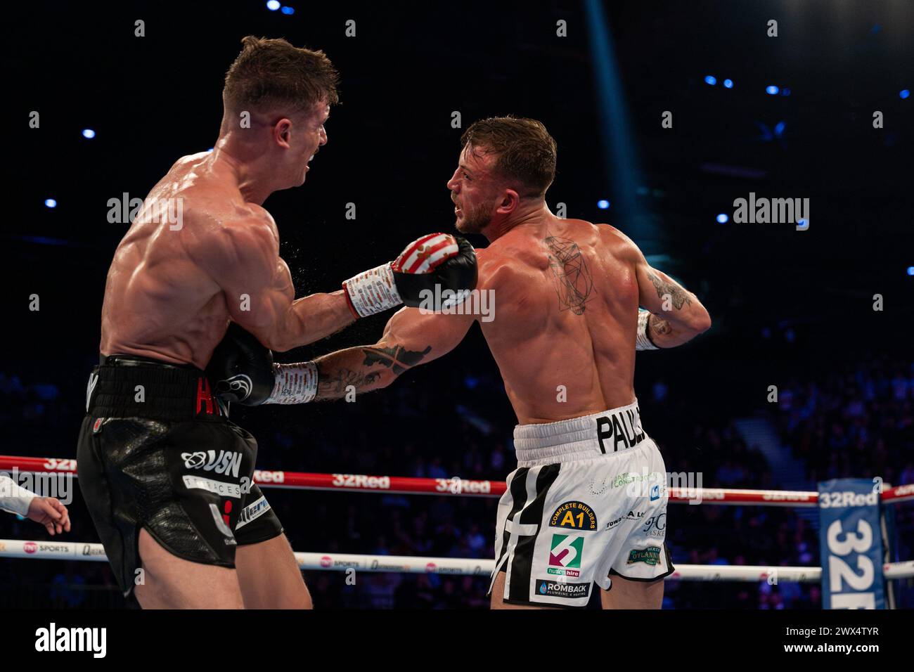 Nathan Heaney vs Brad Pauls for the British Middleweight Title Stock ...