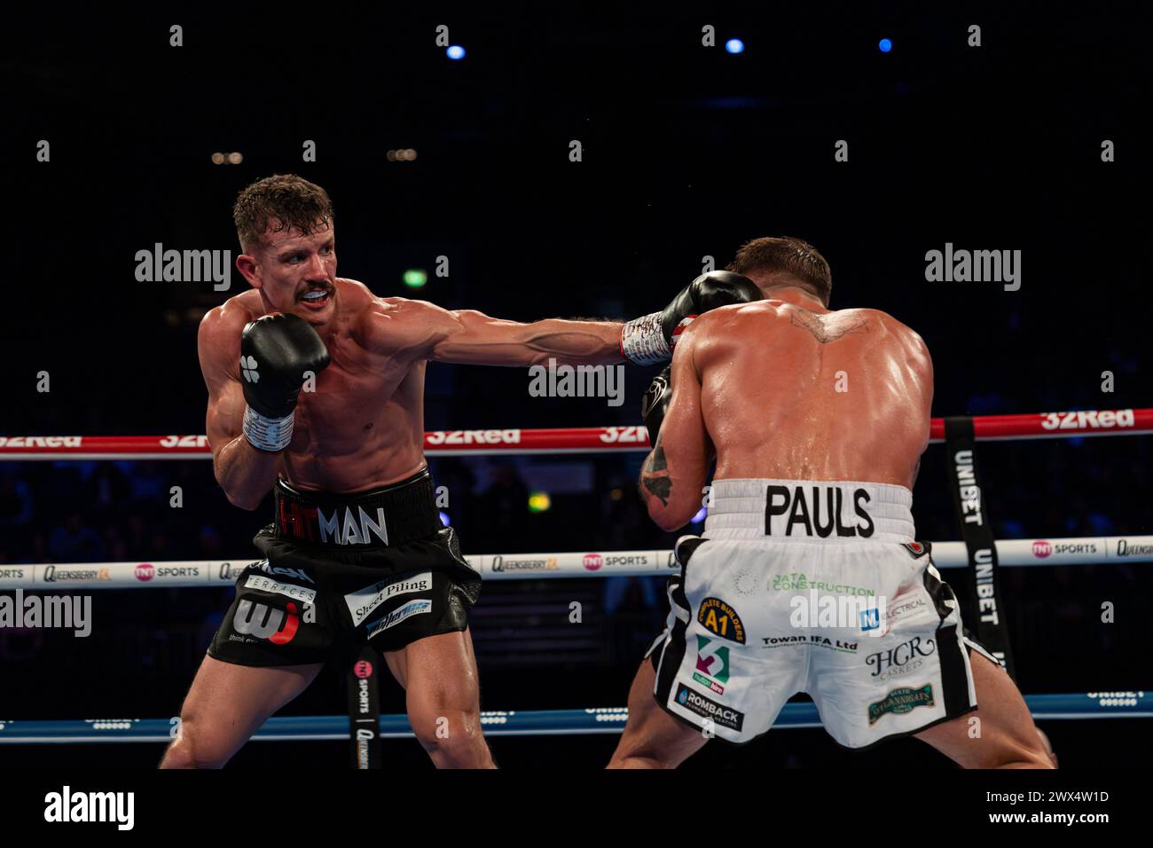 Nathan Heaney vs Brad Pauls for the British Middleweight Title Stock ...