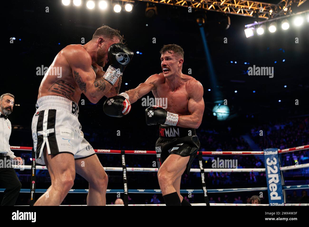 Nathan Heaney vs Brad Pauls for the British Middleweight Title Stock ...