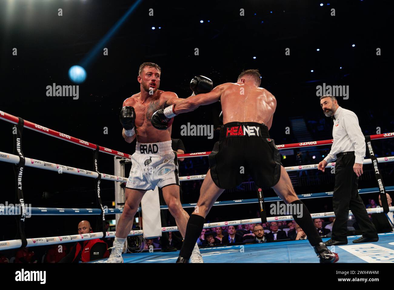 Nathan Heaney vs Brad Pauls for the British Middleweight Title Stock ...