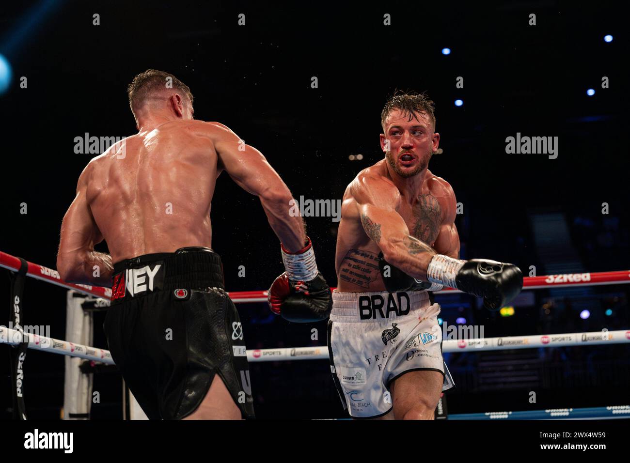 Nathan Heaney vs Brad Pauls for the British Middleweight Title Stock ...