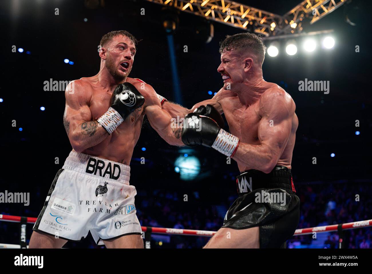 Nathan Heaney vs Brad Pauls for the British Middleweight Title Stock ...