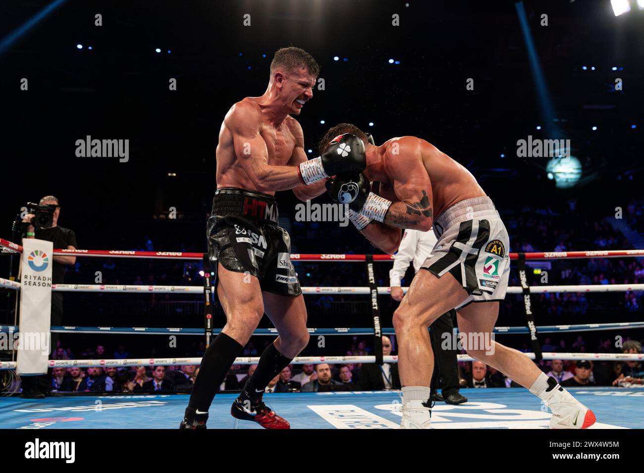 Nathan Heaney vs Brad Pauls for the British Middleweight Title Stock ...