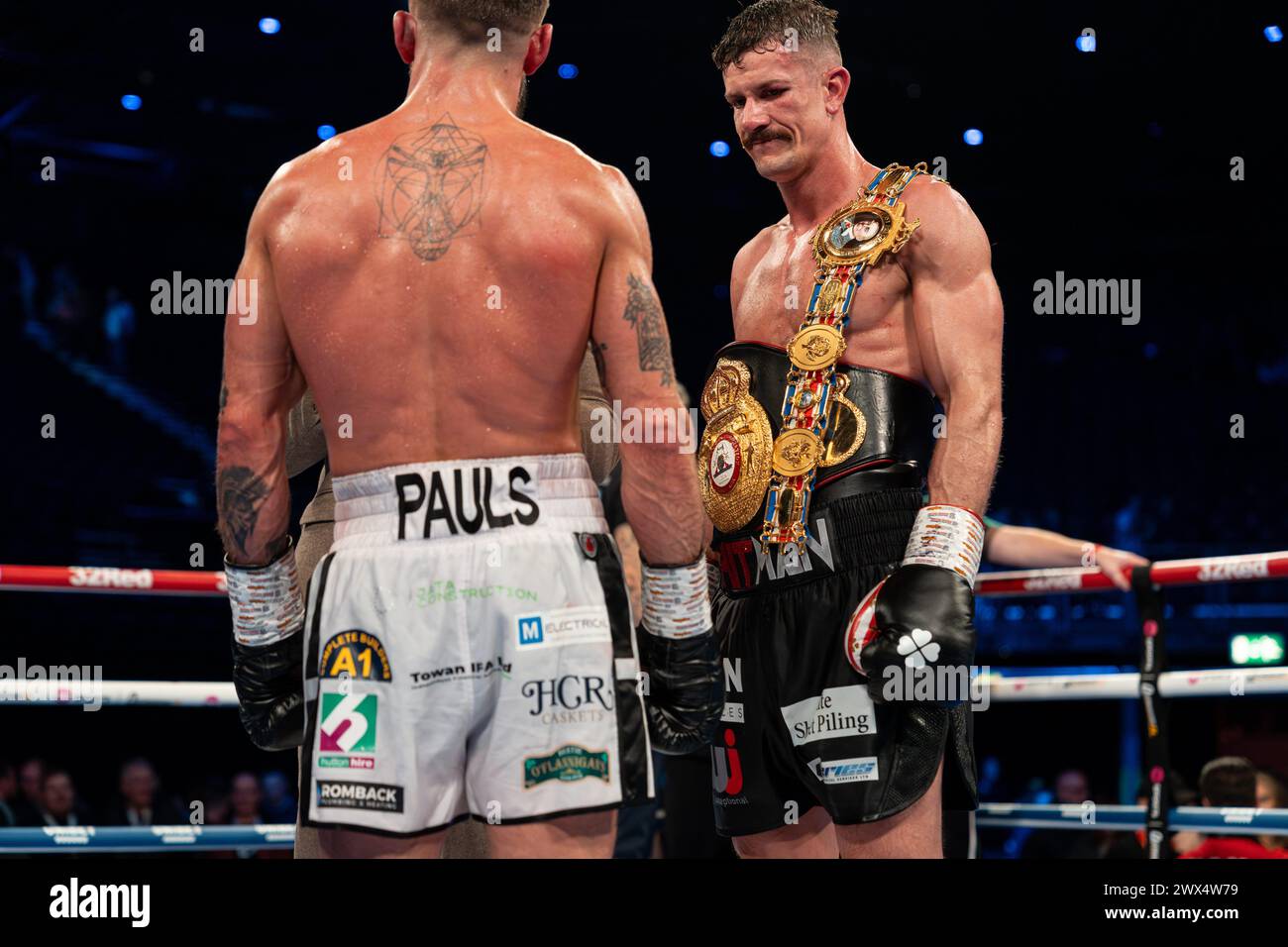 Nathan Heaney vs Brad Pauls for the British Middleweight Title Stock ...