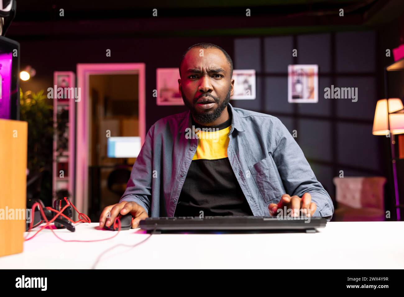 Upset gamer frustrated after losing online competitive multiplayer ...